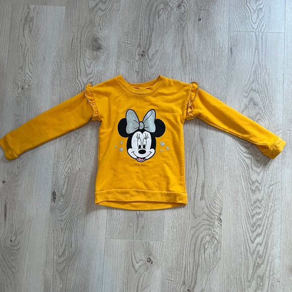 Disney | Shirts & Tops | Girl Disney Minnie Mouse Yellow Ruffle ...